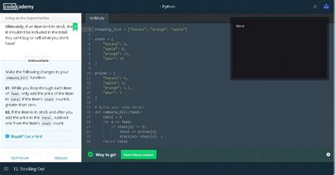 Code Academy A Day At The Supermarket Toby Zhus Eportfolio
