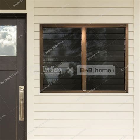 หน้าต่างอะลูมิเนียมบานเกล็ด Nk รุ่น 2 บาน ขนาด 140 X 110 ซม สีชา ไทวัสดุ