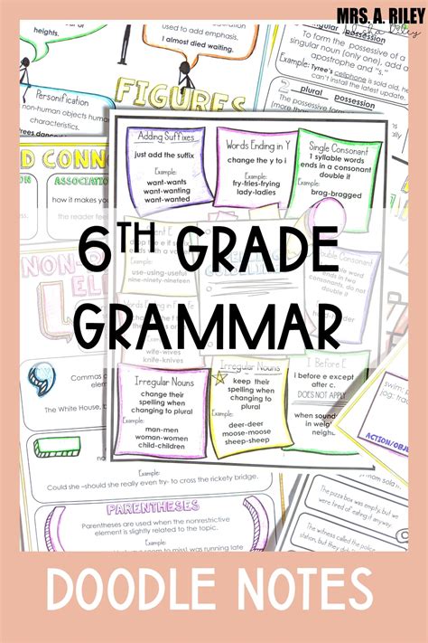 6th Grade Grammar Worksheets Doodle Notes And Grammar Lessons