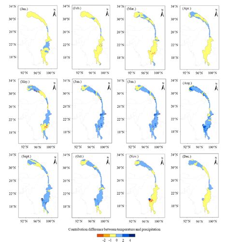 The Difference Of Temperature Contribution And Precipitation