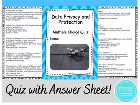 data privacy and protection multiple choice quiz teaching resources