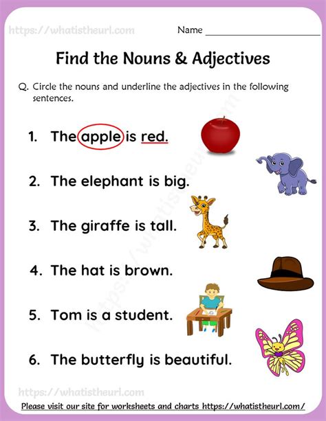 Adjective Worksheets For Grade 1
