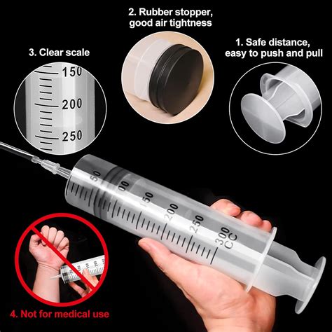 300ml Large Syringe Oil Syringe Reusable Liquid Syringe 300cc Plastic Syringe With Conduit And