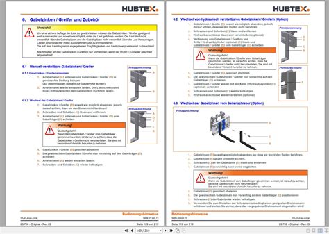 Hubtex Forklift Mq 45 2125 Pu Parts Manual Operating And Maintenance Manual 2016 En De Pl