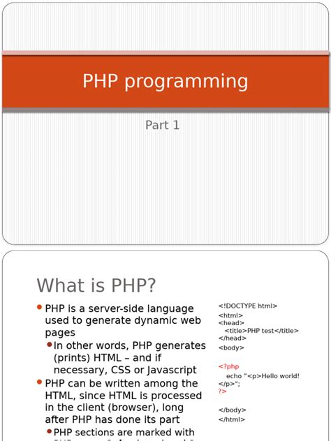 Php Programming Part 1 Pdf