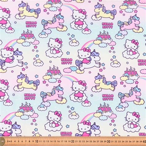 Hello Kitty Unicorn Dream 112 Cm Cotton Fabric Multicoloured 112 Cm