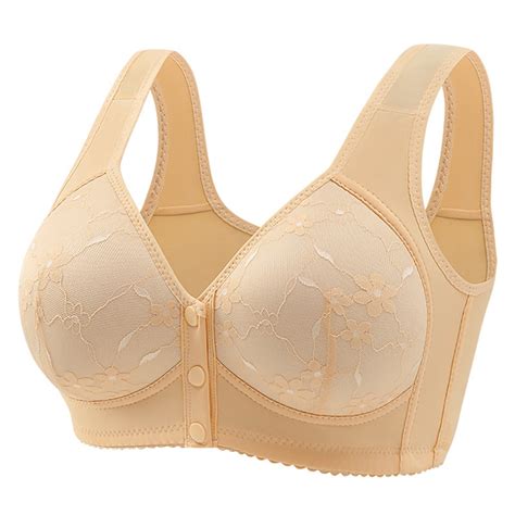 Ellymuse Daisy Bras For Older Women Front Closure Wireless Push Up