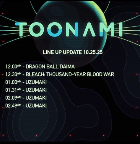 Toonami Schedule Update October November 2025 Halloween Uzumaki