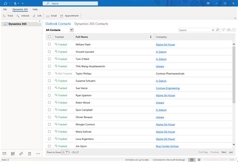 使用适用于 Outlook 的应用跟踪 Outlook 联系人 （dynamics 365 应用） Microsoft Learn