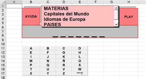 Ahorcado Excel Juego Del Ahorcado Excel Juego Ahorcado Experto En