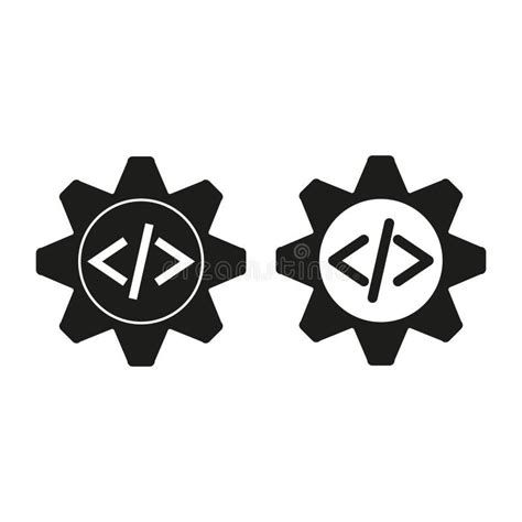 Code Gear Icon Software Settings Symbol Programming Cogwheel Vector