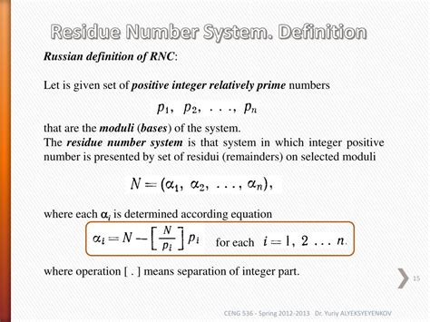 ppt advanced computer arithmetic residue number system week 4