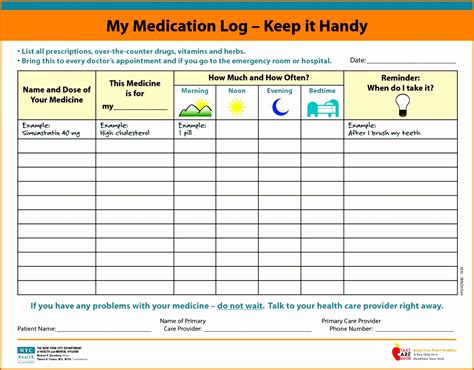 Excel Medication Schedule Template