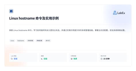 Linux Hostname 命令及实用示例 系统管理必备技能 Labex