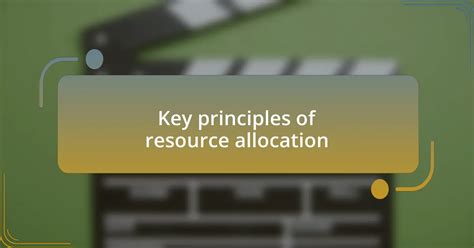 What Works For Me In Resource Allocation Creative Media