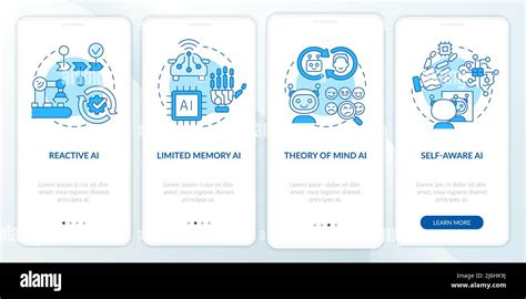 Types Of Artificial Intelligence Blue Onboarding Mobile App Screen Stock Vector Image And Art Alamy