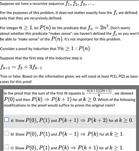 solved suppose we have a recursive sequence f1 f2 f3 … for
