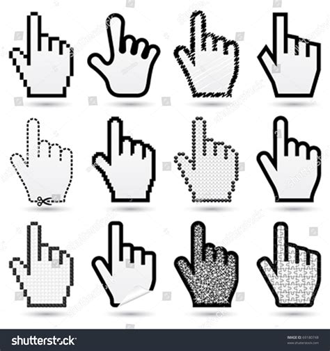 Hand Cursors Arrow Cursors In My Gallery Royalty Free Stock Vector 69180748