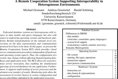1 Aspects Of Heterogeneity In Federated Database Systems 7 Download