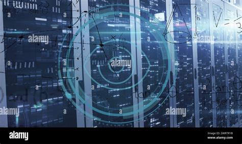 image of mathematical equations scope digital eye and data processing