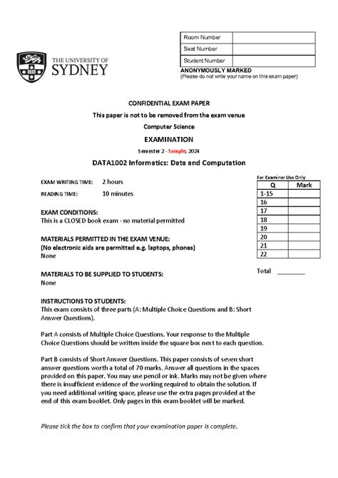data1002 2024 sample exam question v2 confidential exam paper this