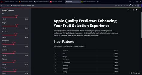 Mir Kashif Ali On Linkedin Machinelearning Datascience Streamlit Applequalityprediction…