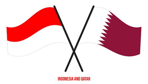 인도네시아와 카타르 국기가 교차하고 흔들리는 플랫 스타일 공식 비율 올바른 색상 경제에 대한 스톡 벡터 아트 및 기타 이미지 경제 국기 기 Istock