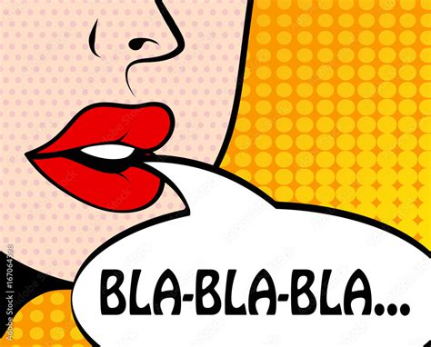 Pop Art Retro Style Comic Book Panel With Girl Talking Nonsense Small