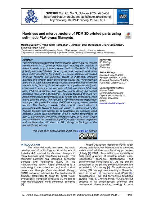 Pdf Hardness And Microstructure Of Fdm 3d Printed Parts Using Self