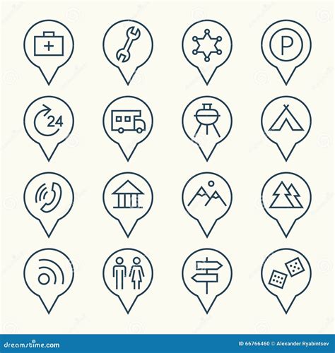 Map Pointers Icon Set Stock Vector Illustration Of Design 66766460