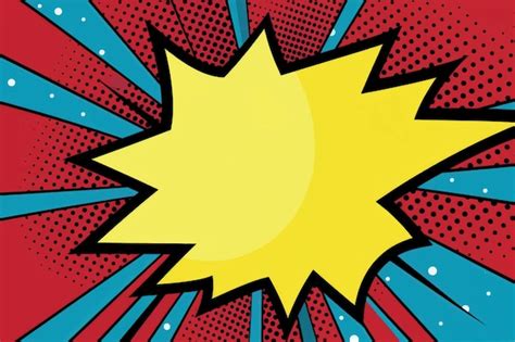 활기찬 만화 스타일의 폭발 배경 프리미엄 Ai 생성 벡터