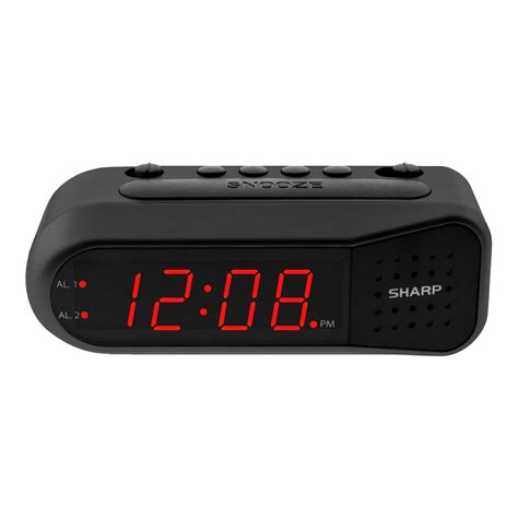 Amazon Com Sharp Digital Alarm Clock Black Case With Red LEDs Ascending Alarm Grows