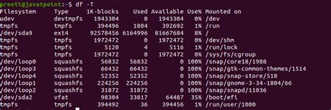 Linux Commands To Check Disk Space Tpoint Tech