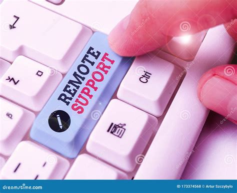Handwriting Text Remote Support Concept Meaning Help Endusers To Solve Computer Problems And