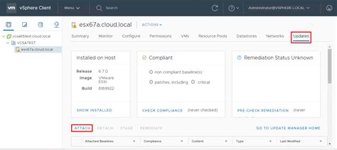 Configuring Vmware Esxi 67 Quick Boot And Html5 Vsphere Update Manager Vum