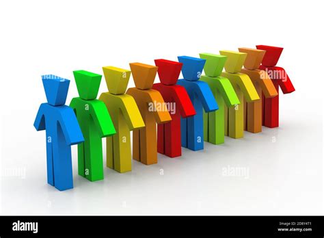3d People In Row Cut Out Stock Images And Pictures Alamy