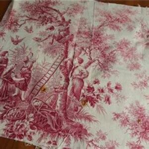 Adorable Lot Of Two French 19thc Toile De Jouy Fabrics Birds Nest Etsy