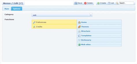 navigate cms documentation administration menus