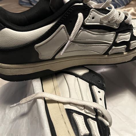 Black And White Bone Amiris Slightly Worn Getting Depop