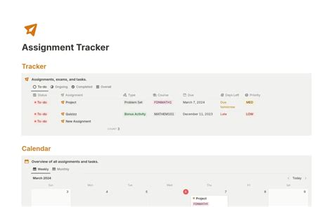 7 Best Assignment Tracker Templates For Free 2sync