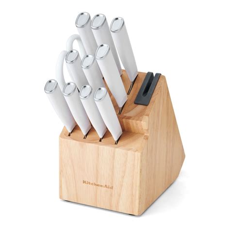 KitchenAid Classic 12 Piece Japanese Steel Knife Set With Block And Built In Knife Sharpener