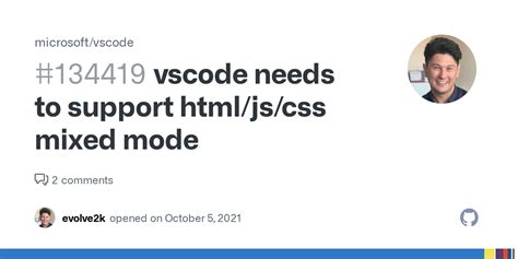 vscode needs to support html js css mixed mode · issue 134419