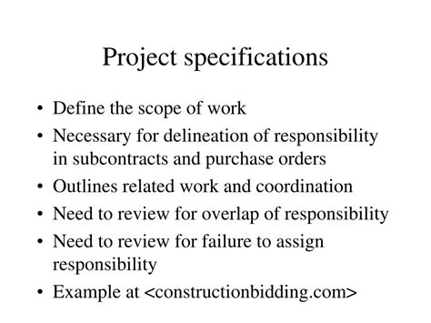 Ppt Project Specifications Powerpoint Presentation Free Download
