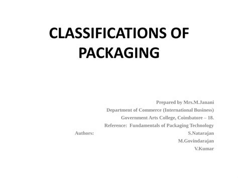 Pdf Classifications Of Packaging Dokumentips