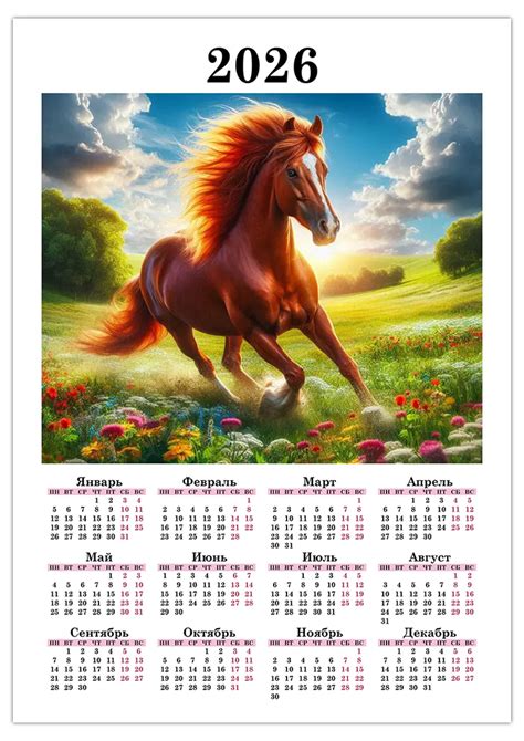 Календарь 2026 распечатать А4 —