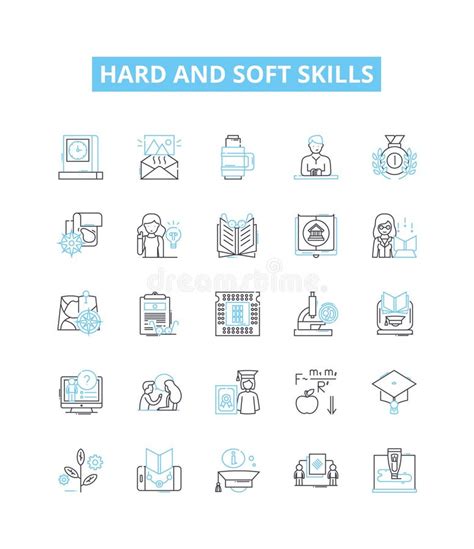 Hard And Soft Skills Vector Line Icons Set Hard Skills Soft Skills