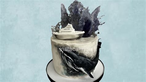 Торт кит и корабль —