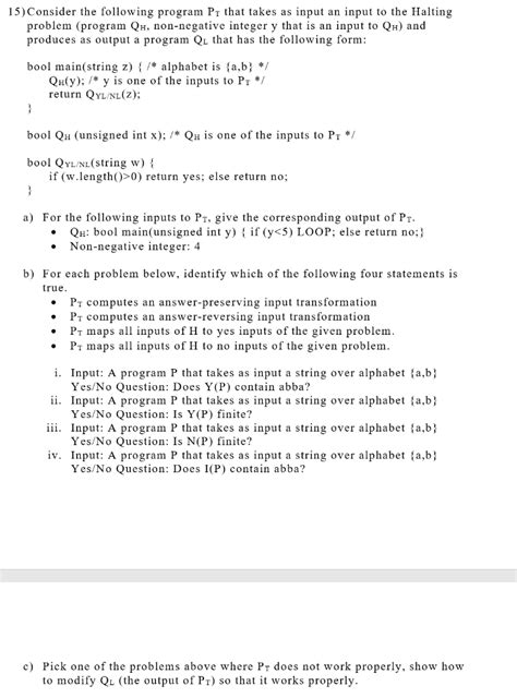 Solved 15 Consider The Following Program Pī That Takes As