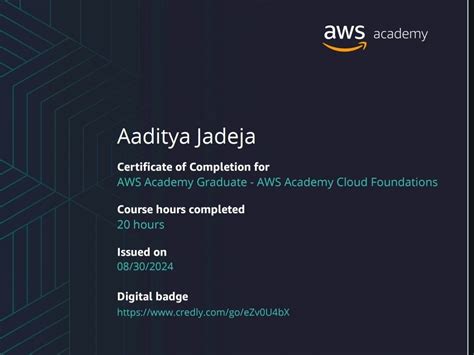 Aaditya Jadeja On Linkedin Awsacademy Cloudcomputing Aws