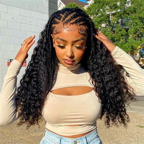 100 Human Hair Braided Lace Front Wigs With Curls 16 30inch 250